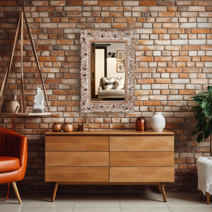 Ophelia & Co. Tripolia Distressed Wall Mirror | Wayfair